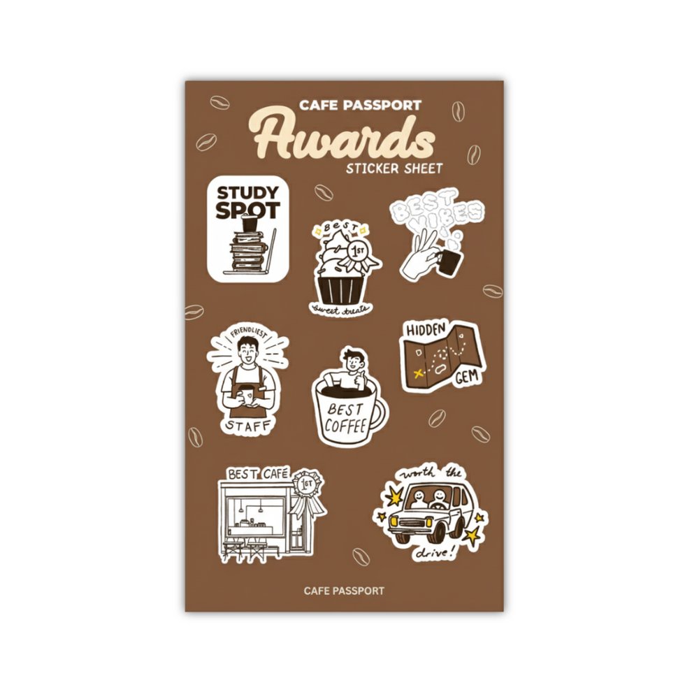 Cafe Awards Sticker Sheet – The Cafe Passport