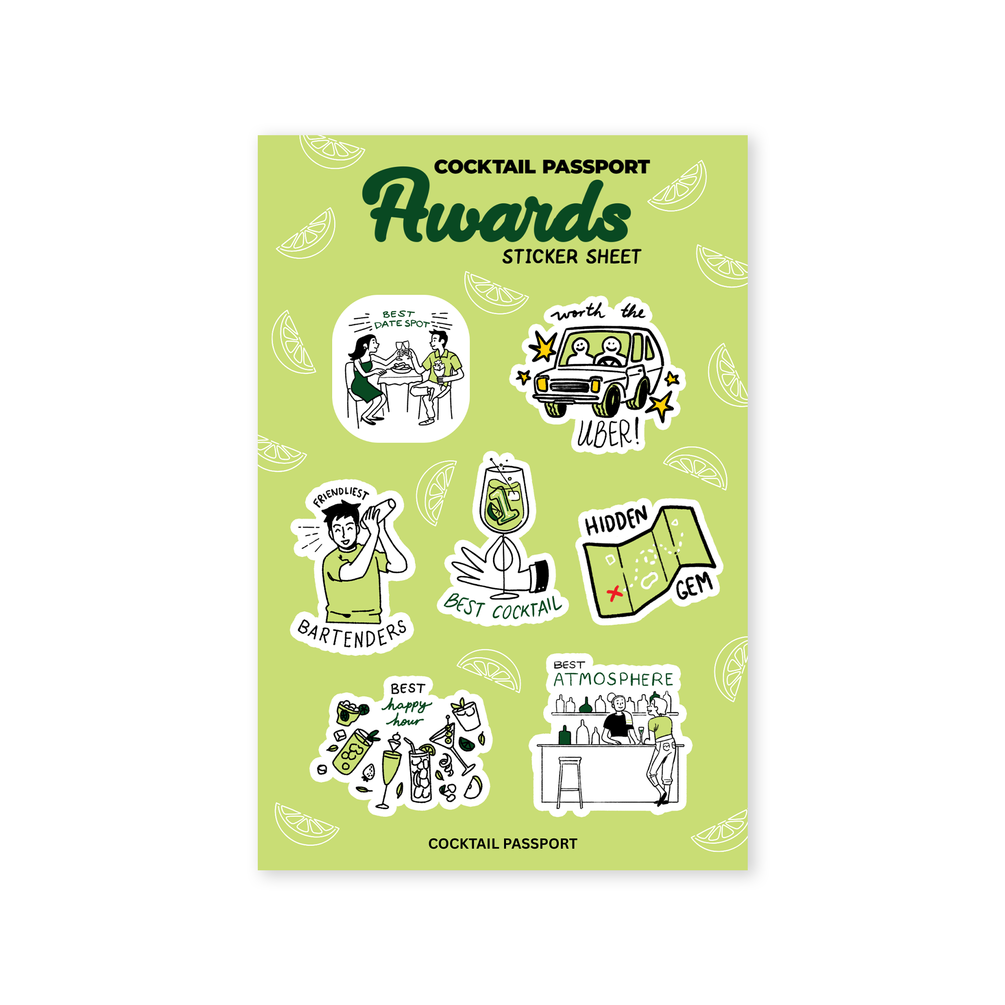 Cocktail Awards Sticker Sheet – The Cafe Passport